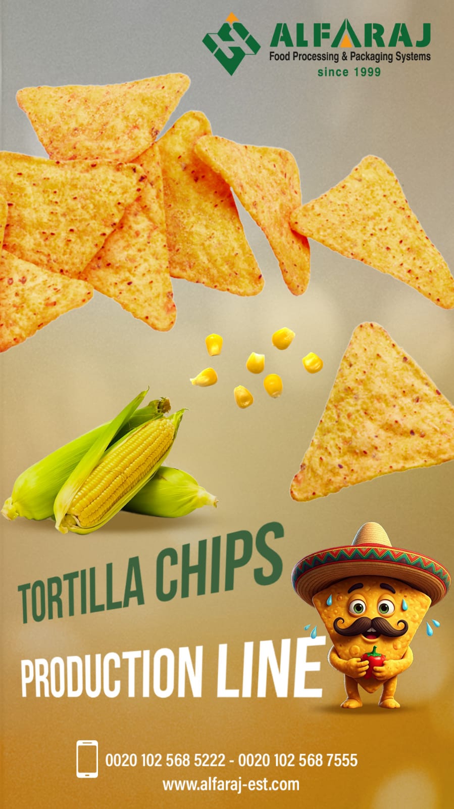 tortilla chips production line - ALFARAJ For Engineering Industries